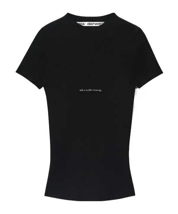 Alexander Wang Ribbed Logo T-shirt - Black