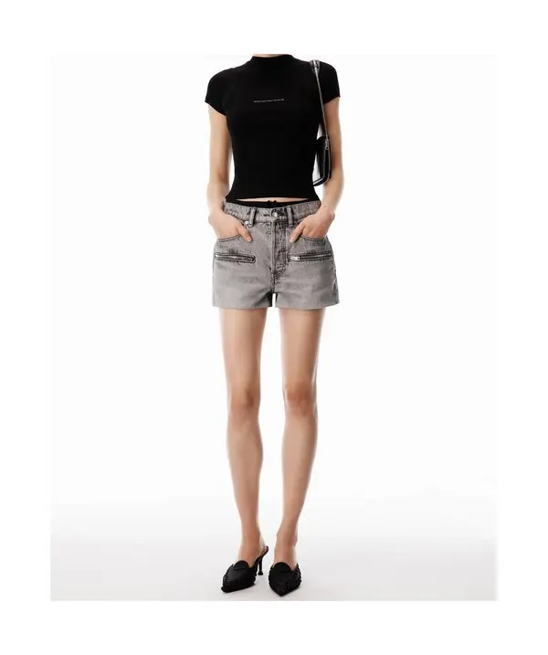 Alexander Wang Logo Ribbed Knit Top - Black