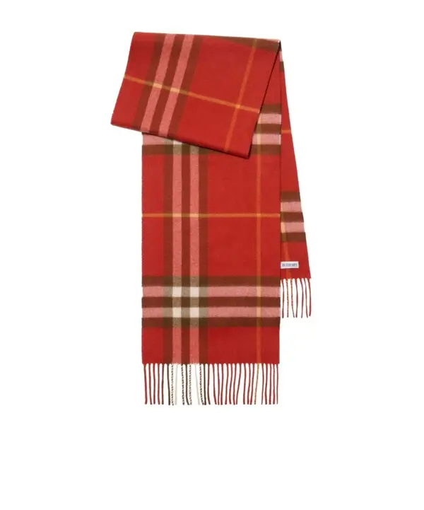 Burberry Check Cashmere Scarf - Red
