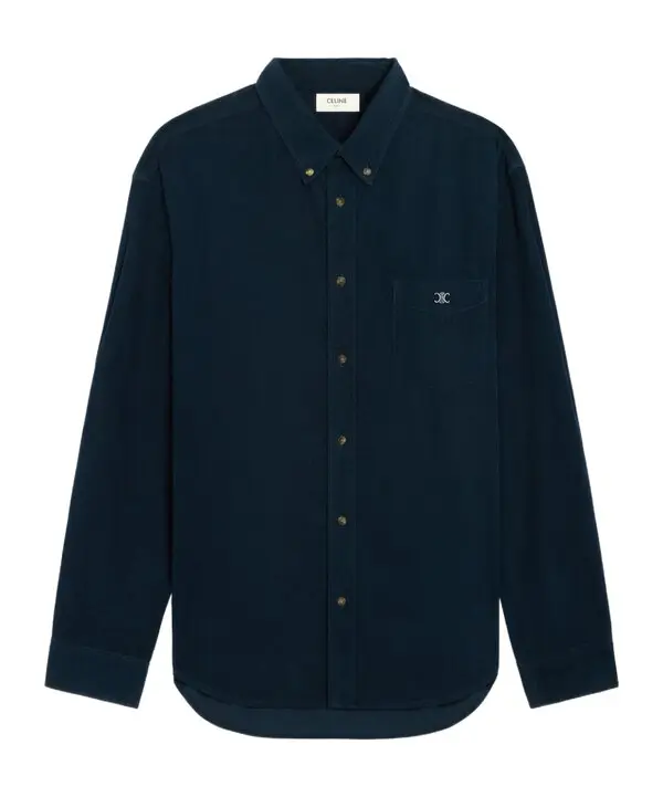 Celine Relaxed Shirt In Corduroy
