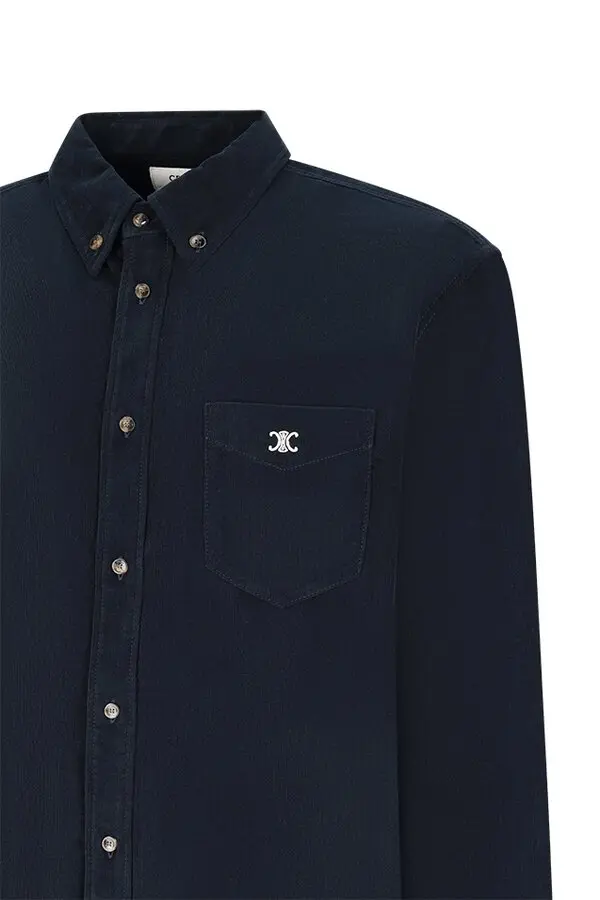 Celine Relaxed Shirt In Corduroy