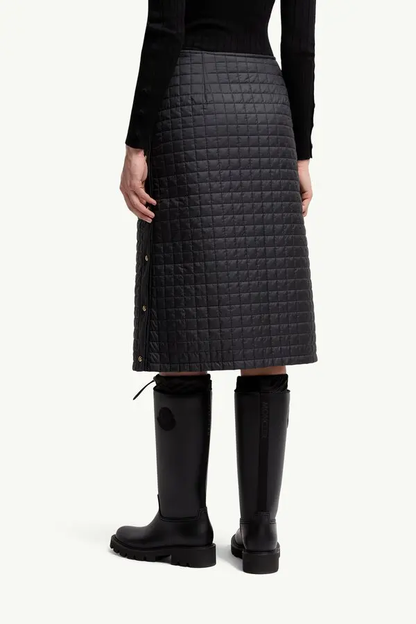 Moncler Quilted Midi Skirt - Black
