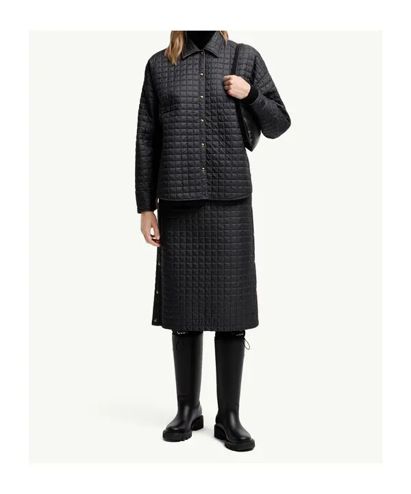 Moncler Quilted Midi Skirt - Black