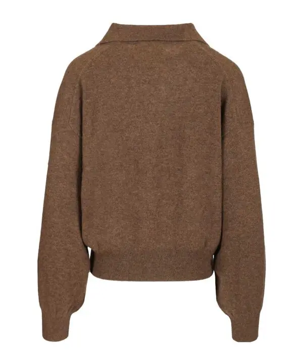 LISA YANG Katriel Polo Knitted Sweater - Brown