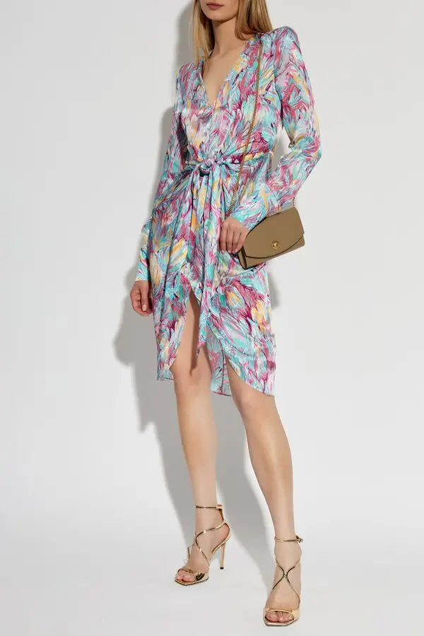 Balmain Floral Printed Long-sleeved Dress