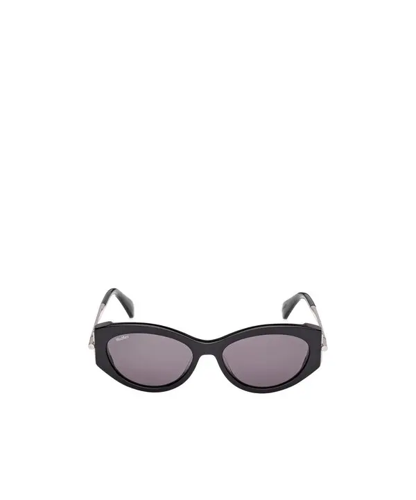 Max Mara Roquebrune Cat Eye Frame Sunglasses - Bright Black/bright Light Ruthenium