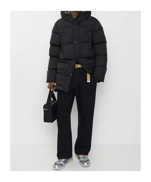 Burberry Long Sleeved Hooded Down Jacket - Black