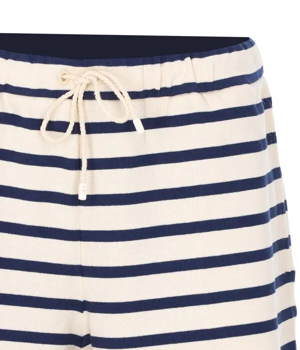 Moncler Striped Logo Patch Shorts - White/blue