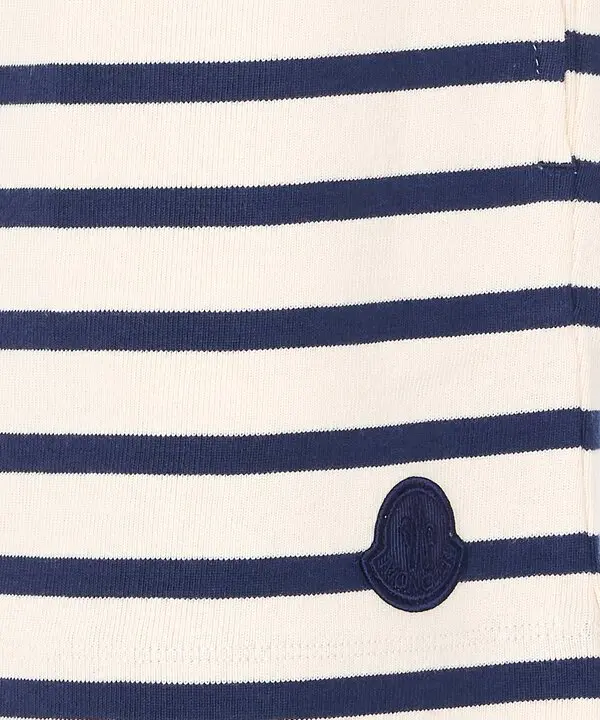 Moncler Striped Logo Patch Shorts - White/blue