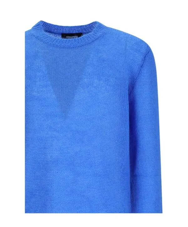 Dsquared2 Logo Plaque Knitted Jumper - Blue