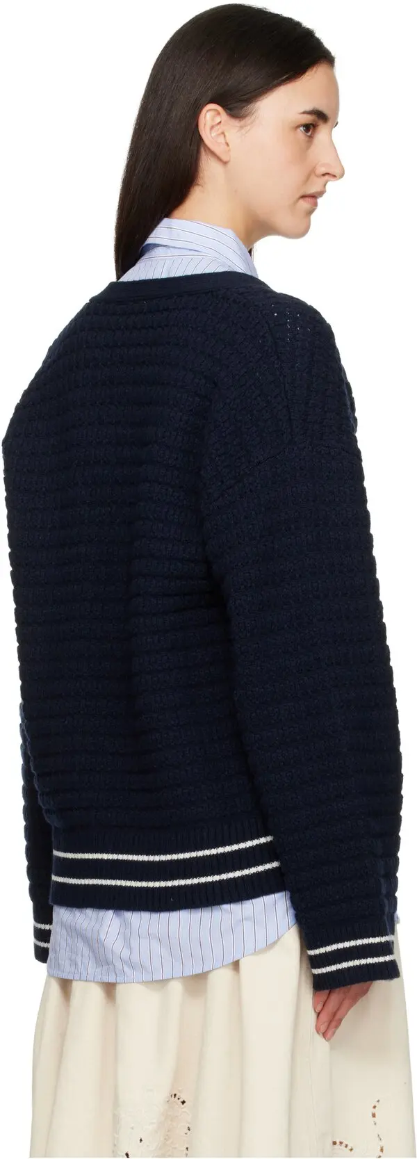 GANNI V-neck Button Detail Jumper