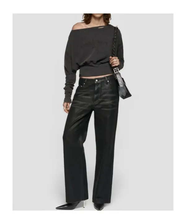 MISBHV Austin Coated Wide-leg Jeans