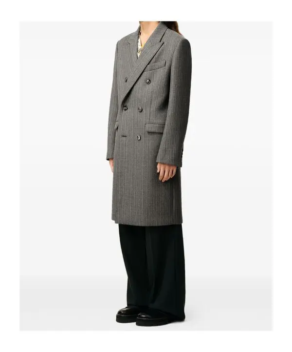 AMI Paris Double-breasted Coat - Gray