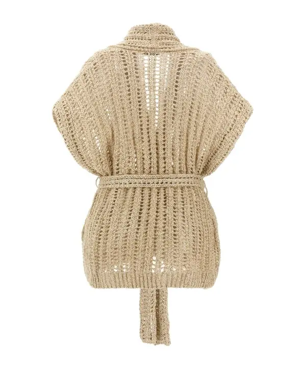Brunello Cucinelli Shawl Collar Ribbed Knit Cardigan