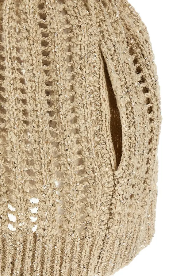 Brunello Cucinelli Shawl Collar Ribbed Knit Cardigan
