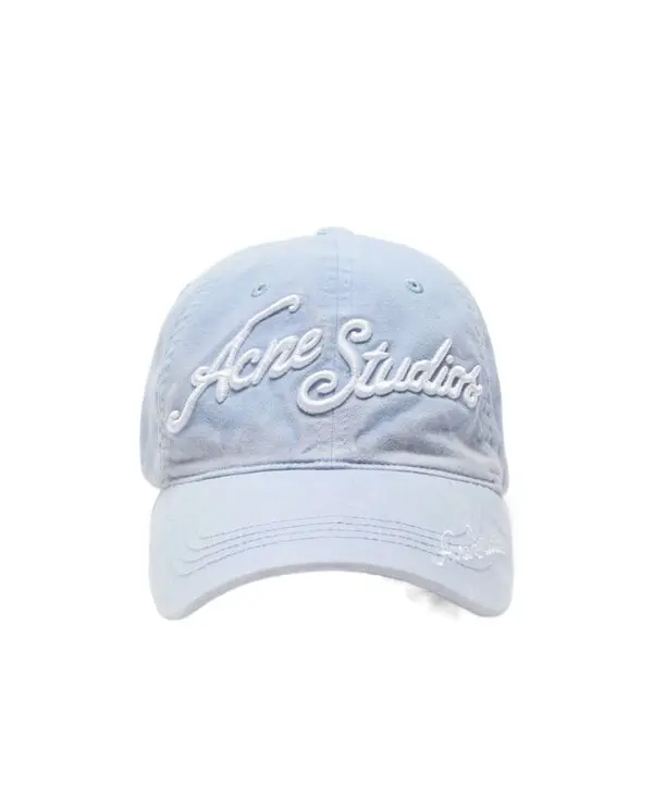 Acne Studios Logo Embroidered Baseball Cap - Gray-blue