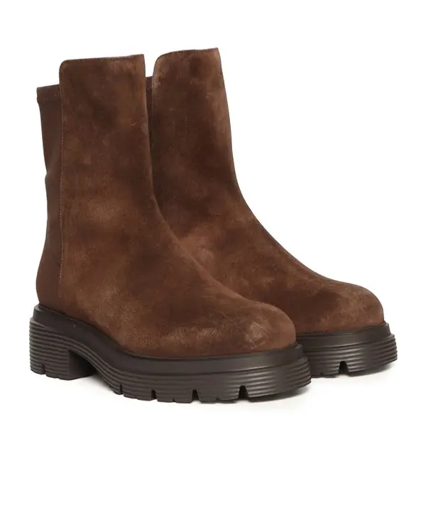 STUART WEITZMAN Round Toe Pull-on Ankle Boots