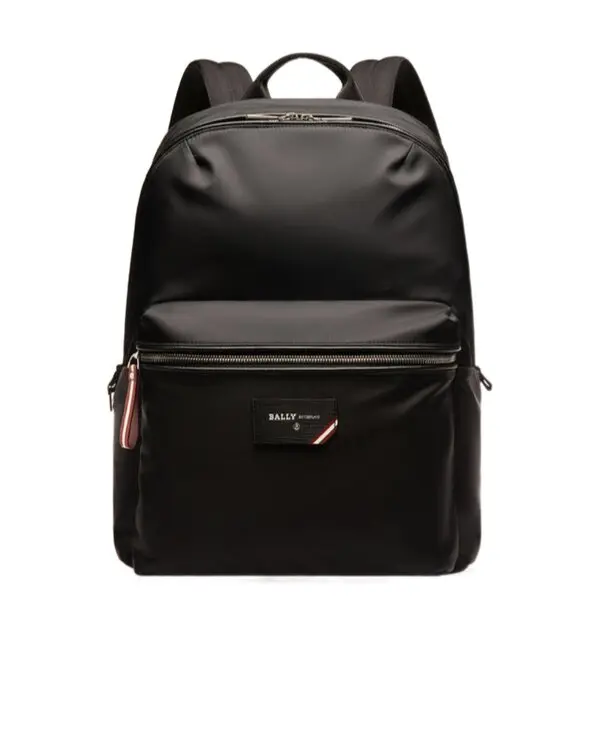Bally Zippered Backpack With Top Handle And Adjustable Shoulder Strap - Black