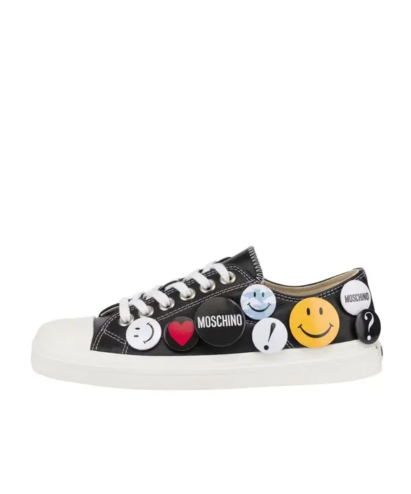 Moschino Embellished Calfskin Sneakers