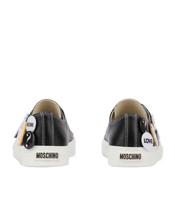 Moschino Embellished Calfskin Sneakers