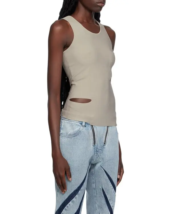 DION LEE Cinched Ripped-detail Tank Top