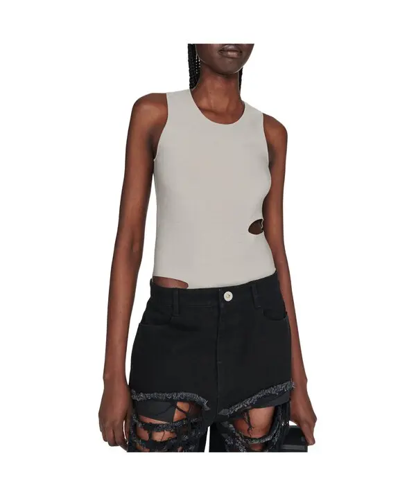 DION LEE Cinched Ripped-detail Tank Top