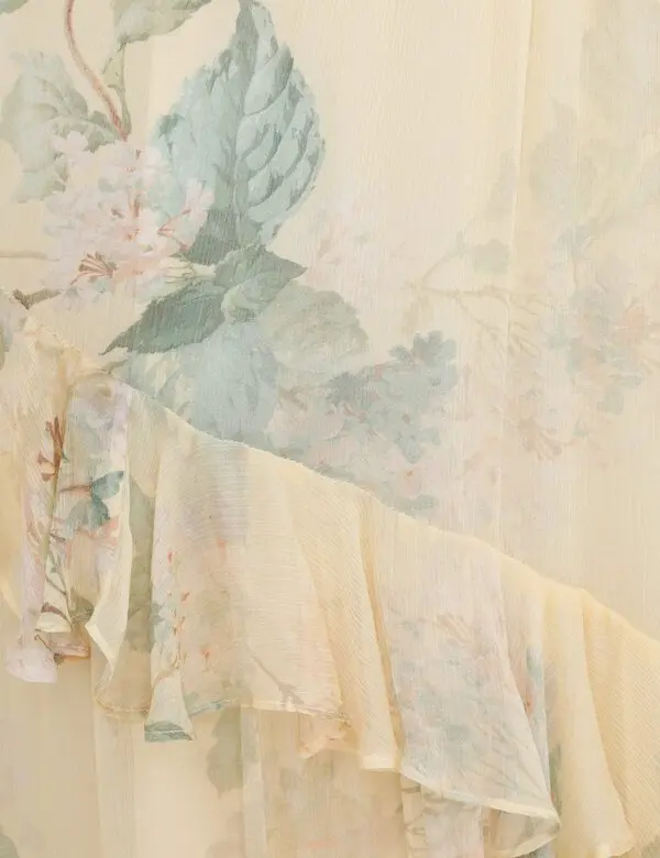 Zimmermann Asymmetrical Skirt With Laminated Flounces