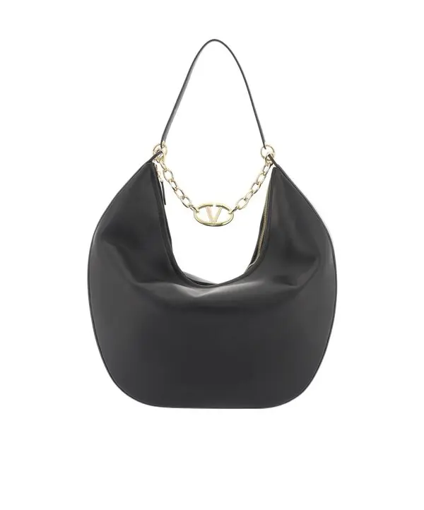 Valentino Garavani Vlogo Moon Zip-up Maxi Shoulder Bag - Black