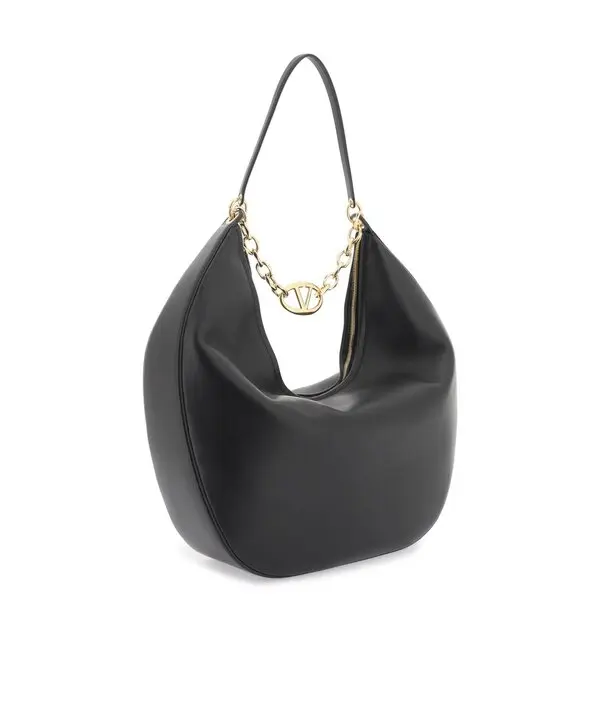 Valentino Garavani Vlogo Moon Zip-up Maxi Shoulder Bag - Black
