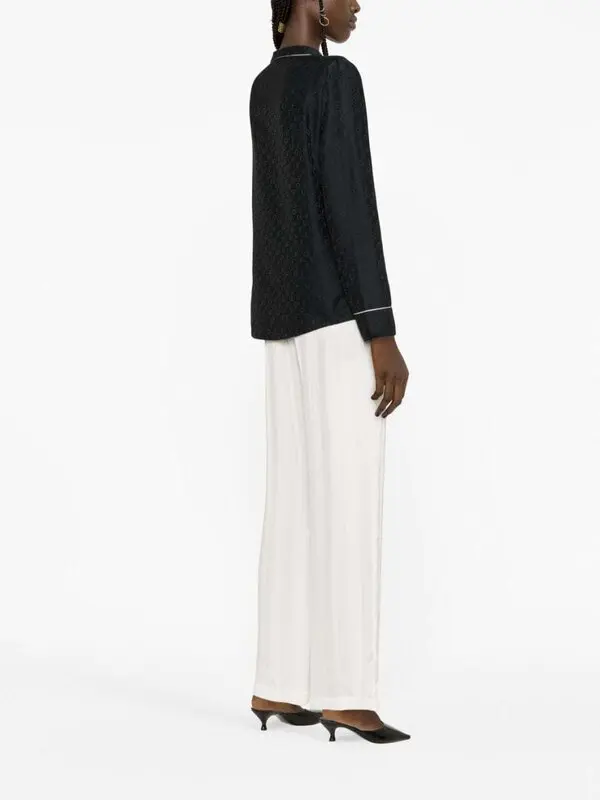 Off-White Buttoned Long-sleeved Pyjama Shirt