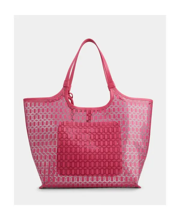 ROGER VIVIER Geometric Print Pvc Tote Bag - Pink