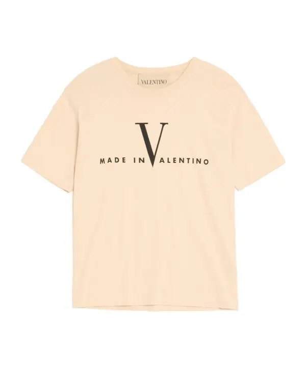 Valentino Garavani Logo Printed Crewneck T-shirt - Nude