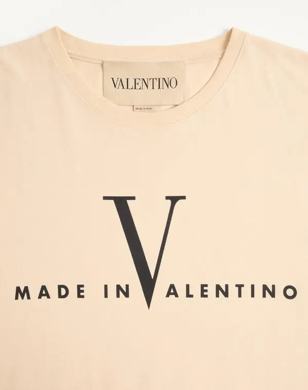 Valentino Garavani Logo Printed Crewneck T-shirt - Nude