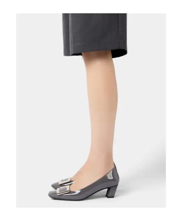 ROGER VIVIER Belle Vivier Buckle Pumps - Grey