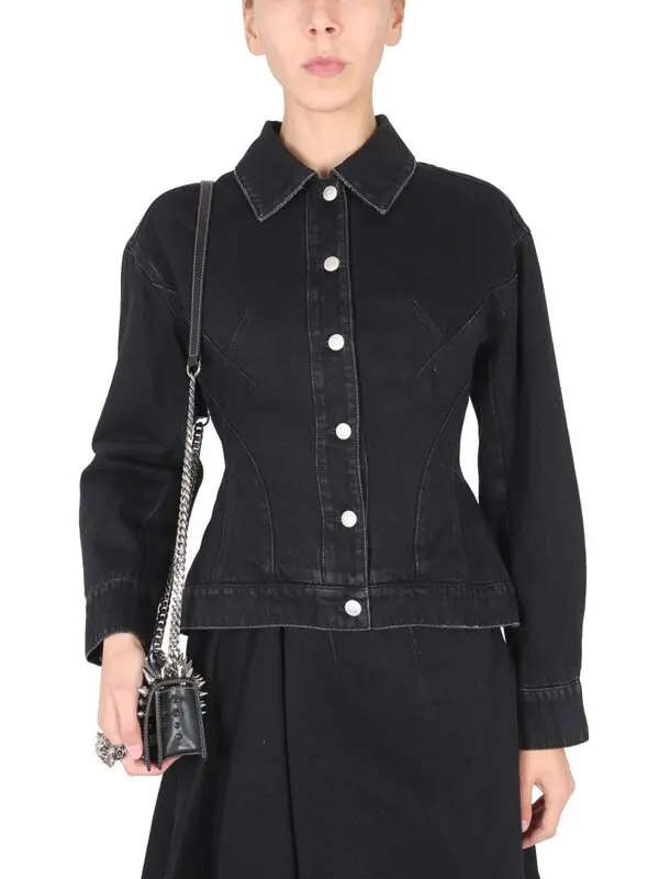 Alexander McQueen Peplum Denim Jacket