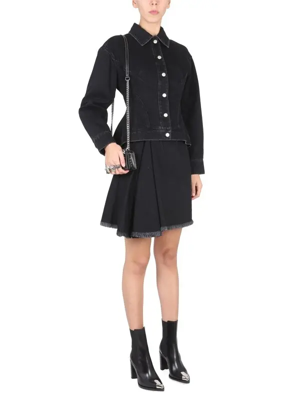 Alexander McQueen Peplum Denim Jacket