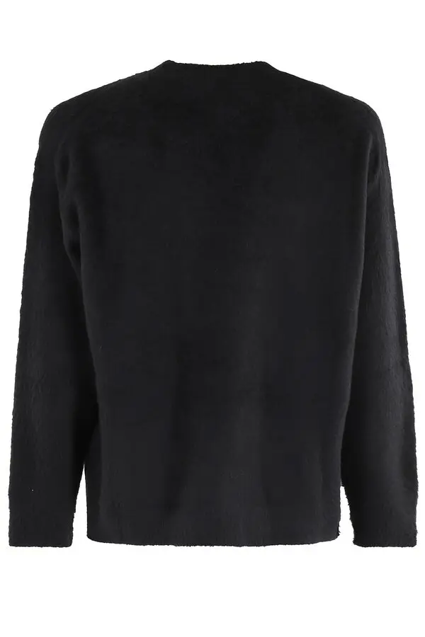 ROBERTO COLLINA Crew Neck Long Sleeve Sweater - Black