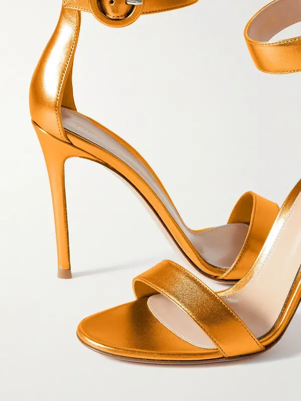 GIANVITO ROSSI Metallic High-heeled Sandals - Orange
