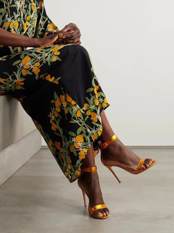 GIANVITO ROSSI Metallic High-heeled Sandals - Orange