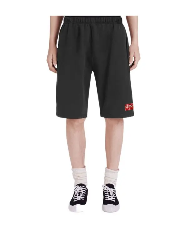 Kenzo Logo Patch Mid-rise Fleece Shorts