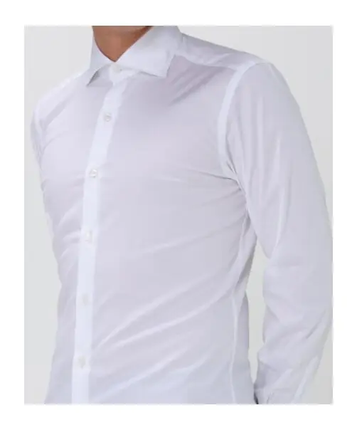 FAY French Collar Pleated Shirt - White