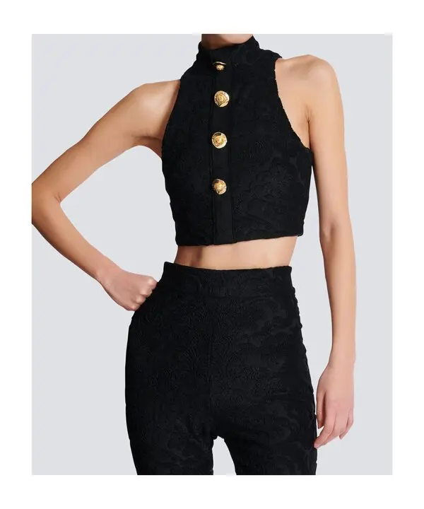 Balmain Baroque Patterned Sleeveless Top