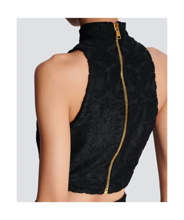 Balmain Baroque Patterned Sleeveless Top