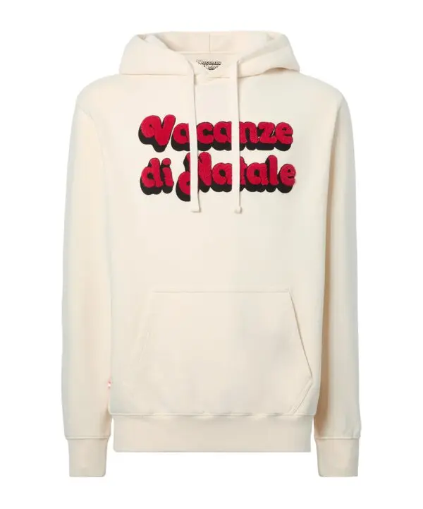 MC2 SAINT BARTH Vacanze Di Natale Printed Drawstring Hoodie - Milky White