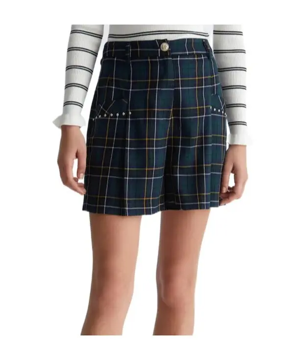 Liu Jo Plaid Pleated Shorts