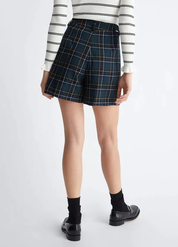 Liu Jo Plaid Pleated Shorts