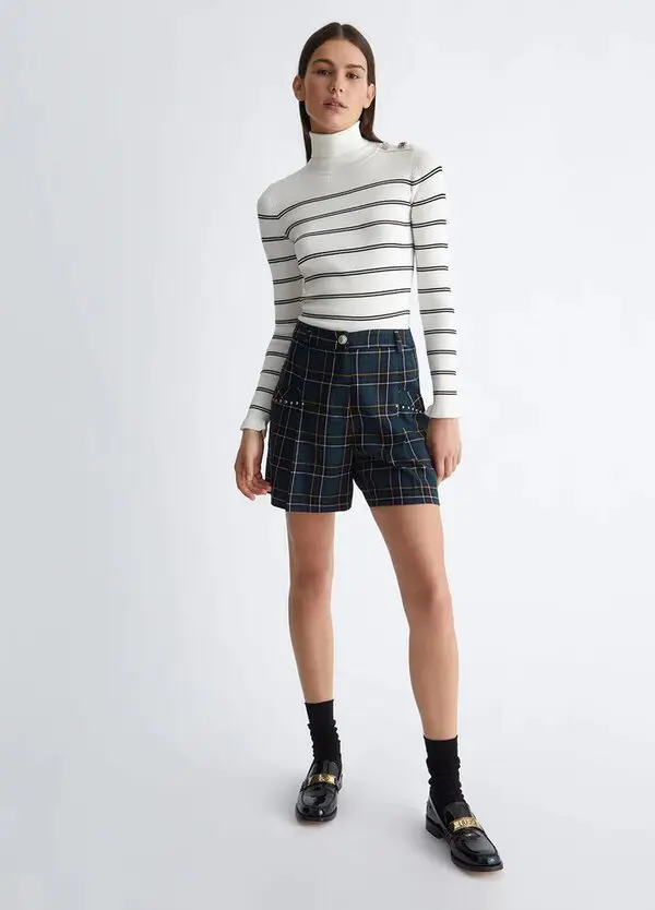 Liu Jo Plaid Pleated Shorts