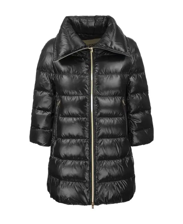 Herno Cleofe High Neck Crop-sleeved Coat