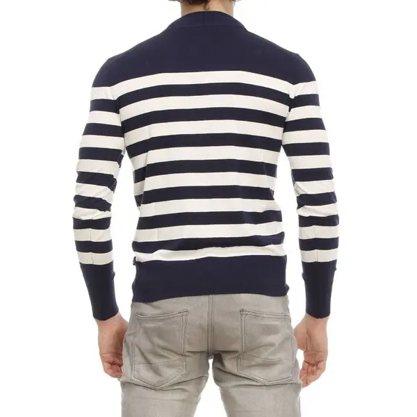 Emporio Armani Striped Knitted Cardigan - Black