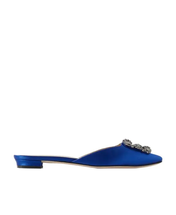 Manolo Blahnik Hangisi Crystal Embellished Slippers